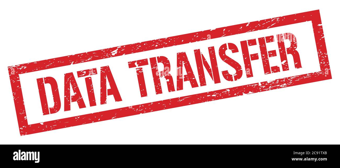 DATA TRANSFER red grungy rectangle stamp sign Stock Photo - Alamy