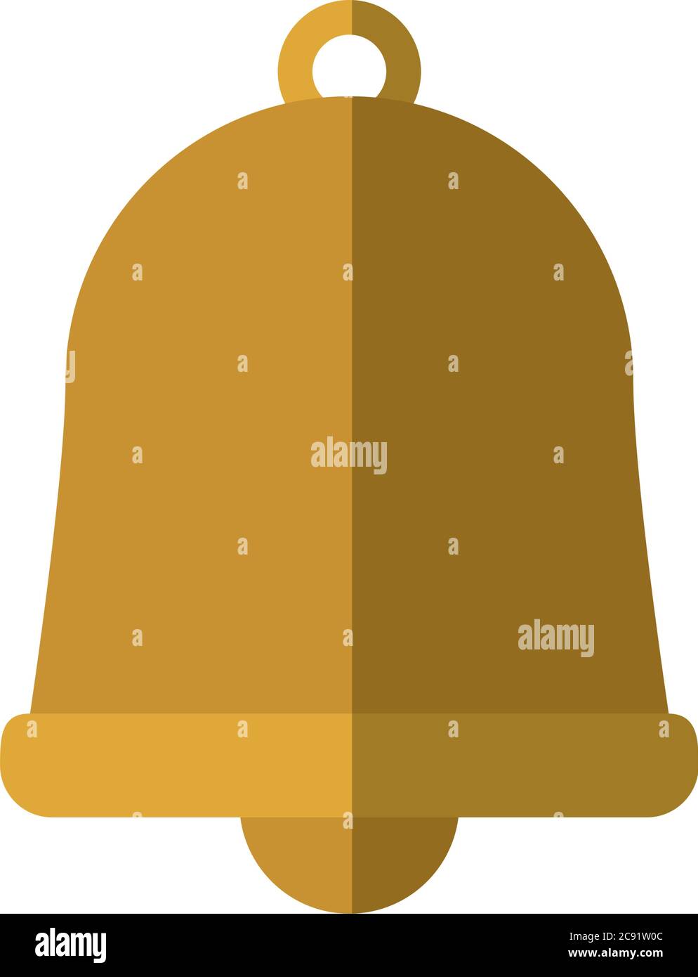 gold bell ornament flat icon with shadow vector illustration Stock ...