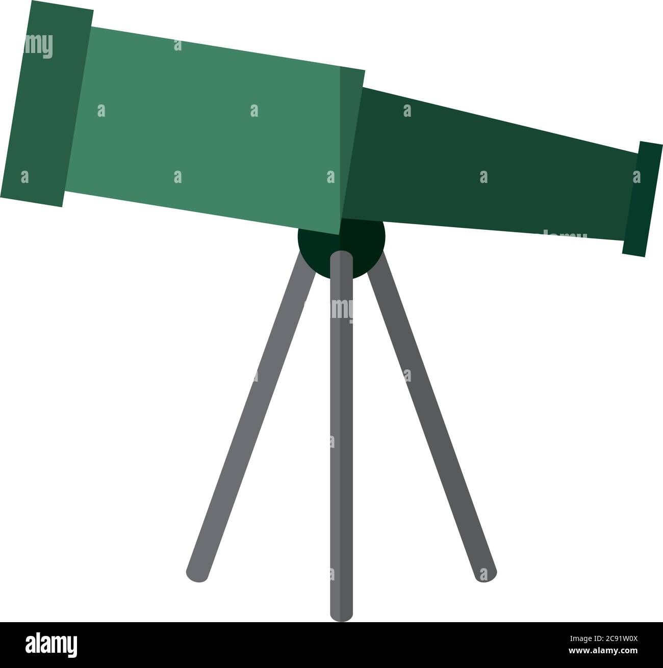 telescope observatory astronomy equipment flat icon with shadow vector ...