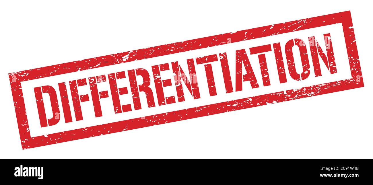 DIFFERENTIATION red grungy rectangle stamp sign Stock Photo - Alamy