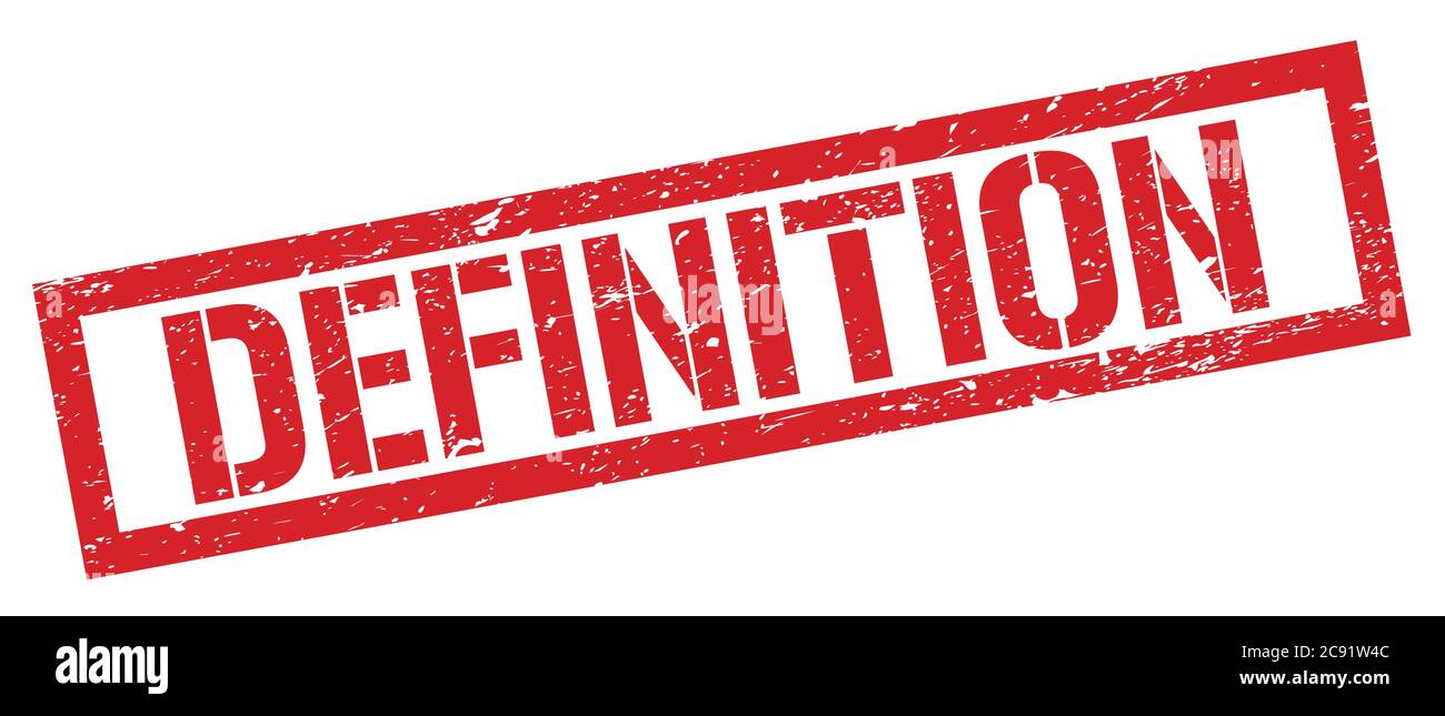 DEFINITION red grungy rectangle stamp sign Stock Photo - Alamy