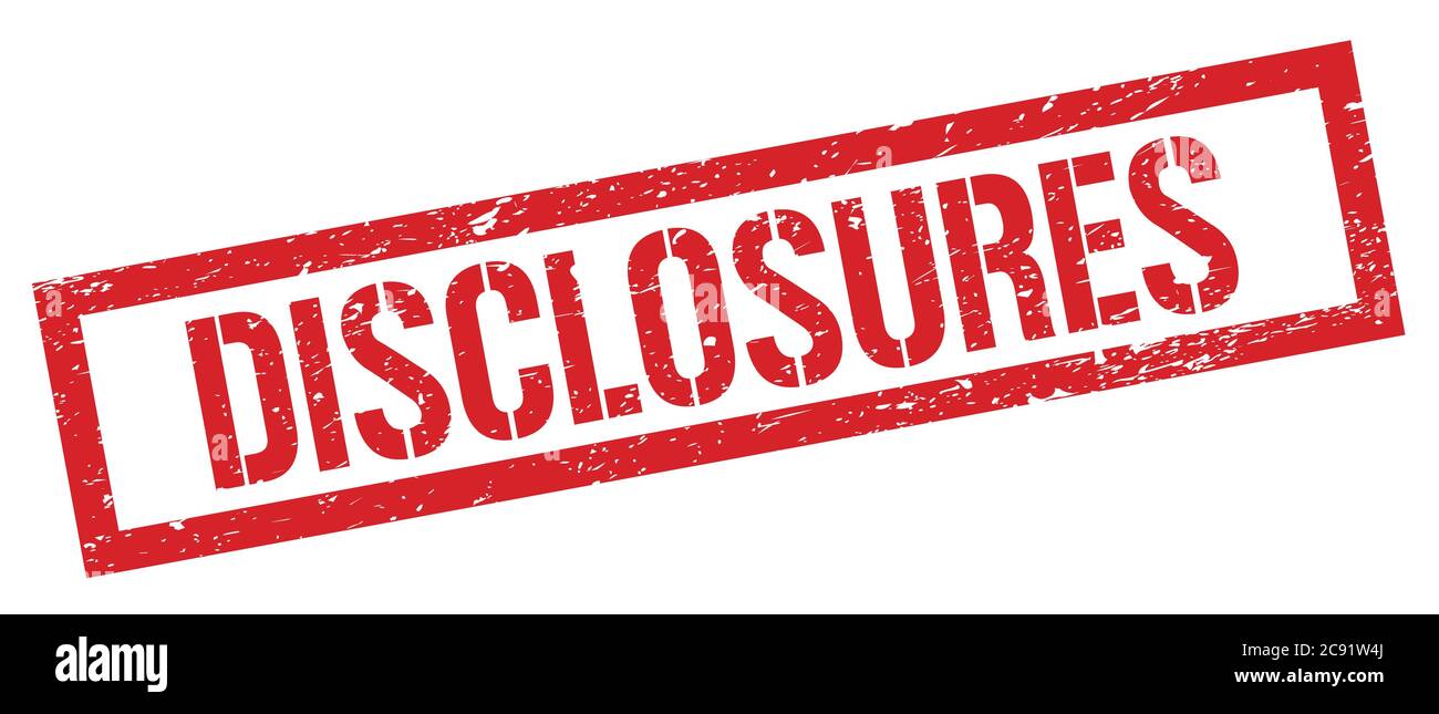 DISCLOSURES red grungy rectangle stamp sign Stock Photo - Alamy