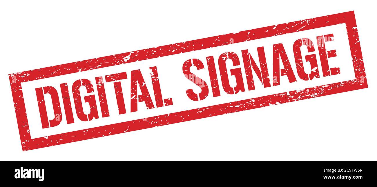 DIGITAL SIGNAGE red grungy rectangle stamp sign Stock Photo - Alamy