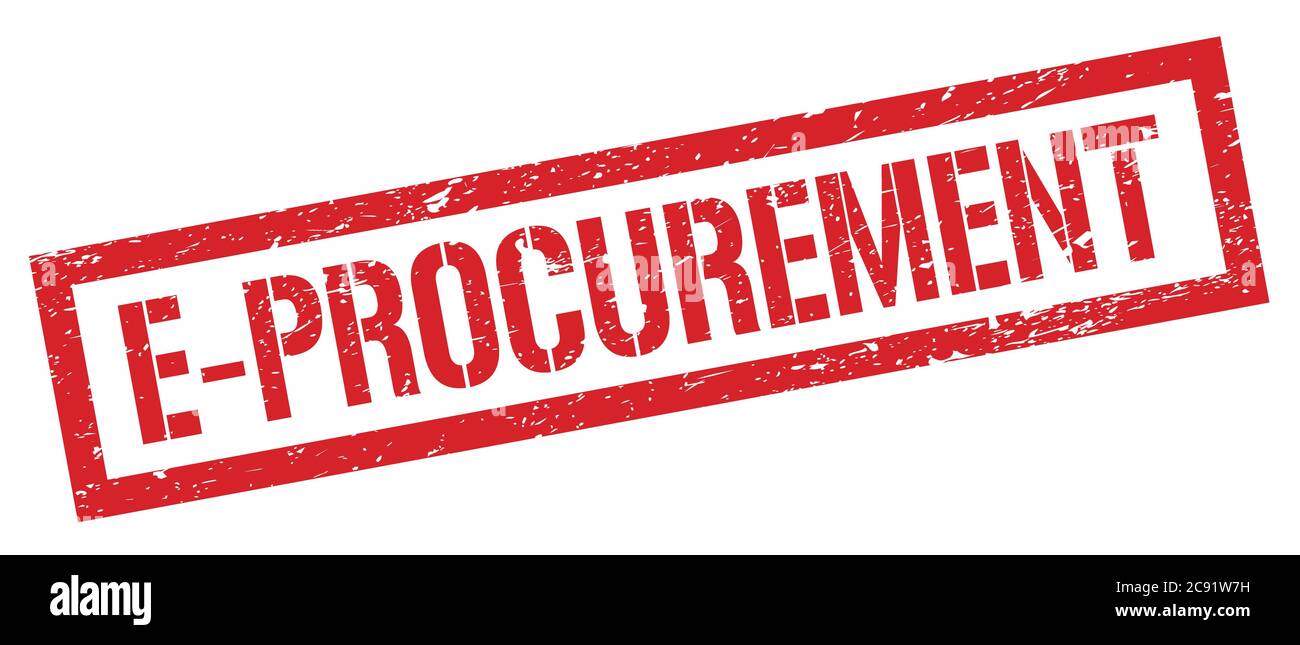 E-PROCUREMENT red grungy rectangle stamp sign Stock Photo - Alamy