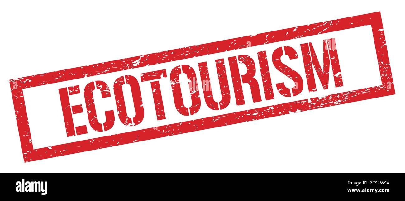 ECOTOURISM red grungy rectangle stamp sign Stock Photo - Alamy
