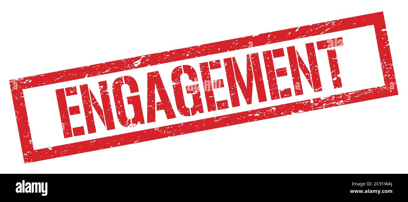 ENGAGEMENT red grungy rectangle stamp sign Stock Photo - Alamy