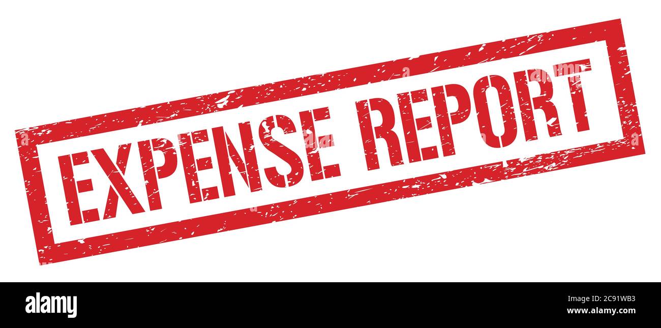 EXPENSE REPORT red grungy rectangle stamp sign Stock Photo - Alamy