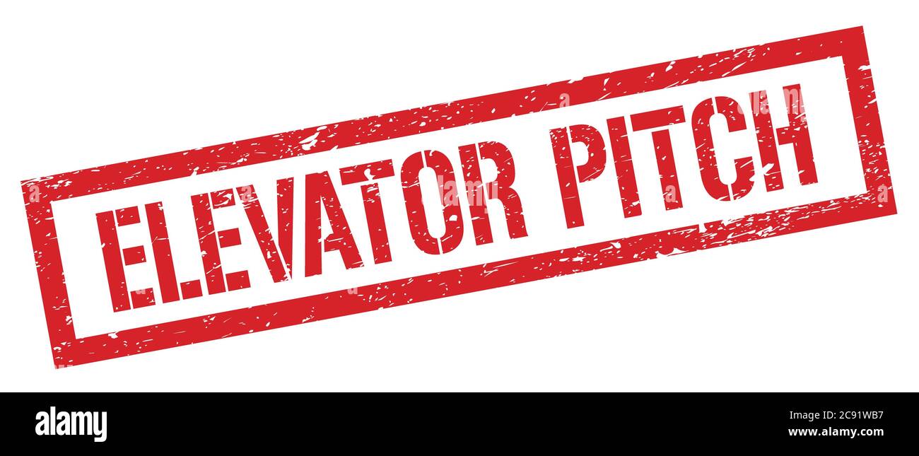 ELEVATOR PITCH red grungy rectangle stamp sign Stock Photo - Alamy