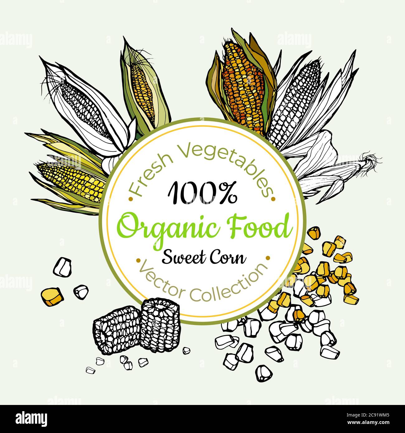 Shelled corn Stock Vector Images - Alamy