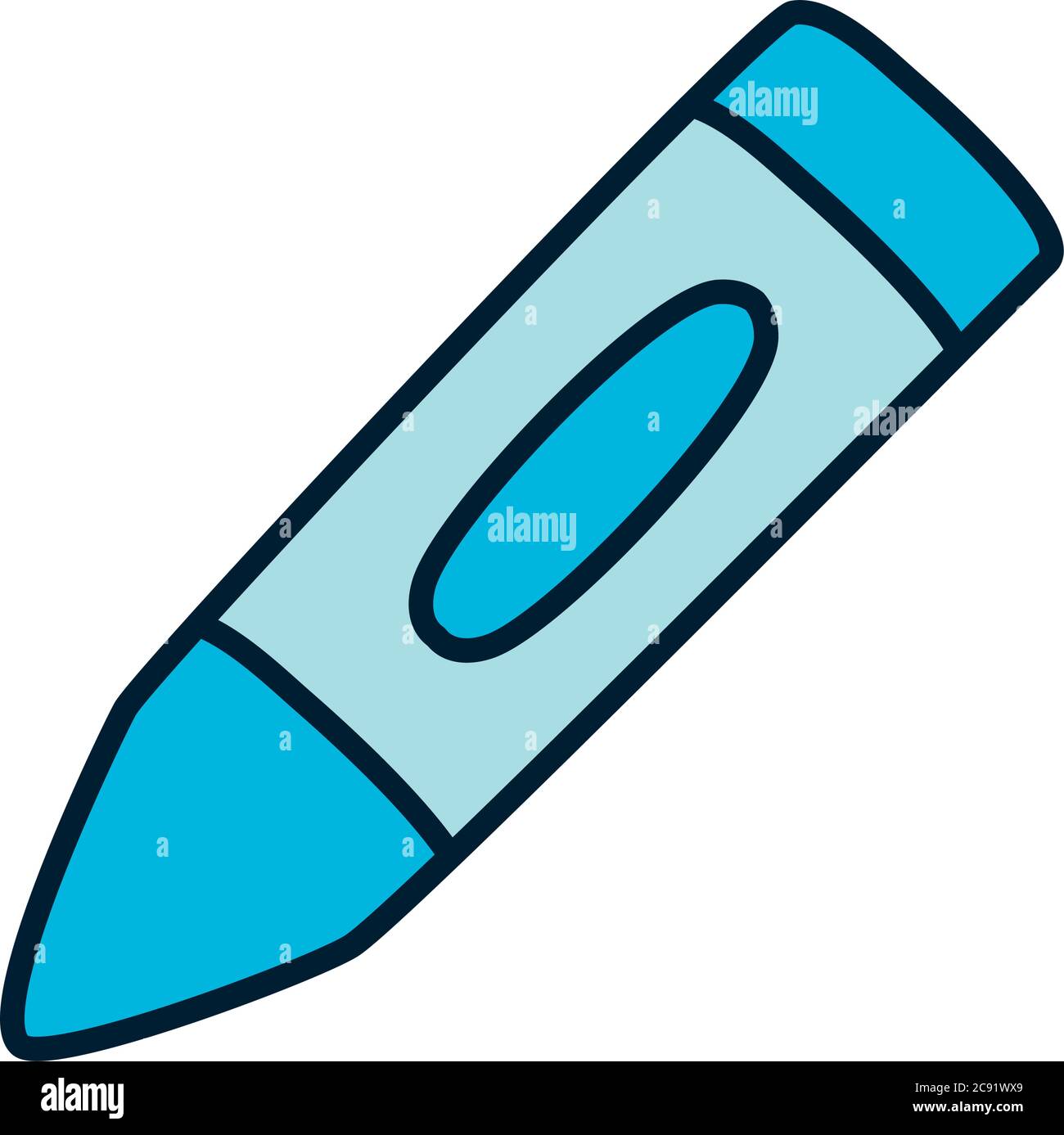 color pencil icon over white background, fill and line style, vector ...