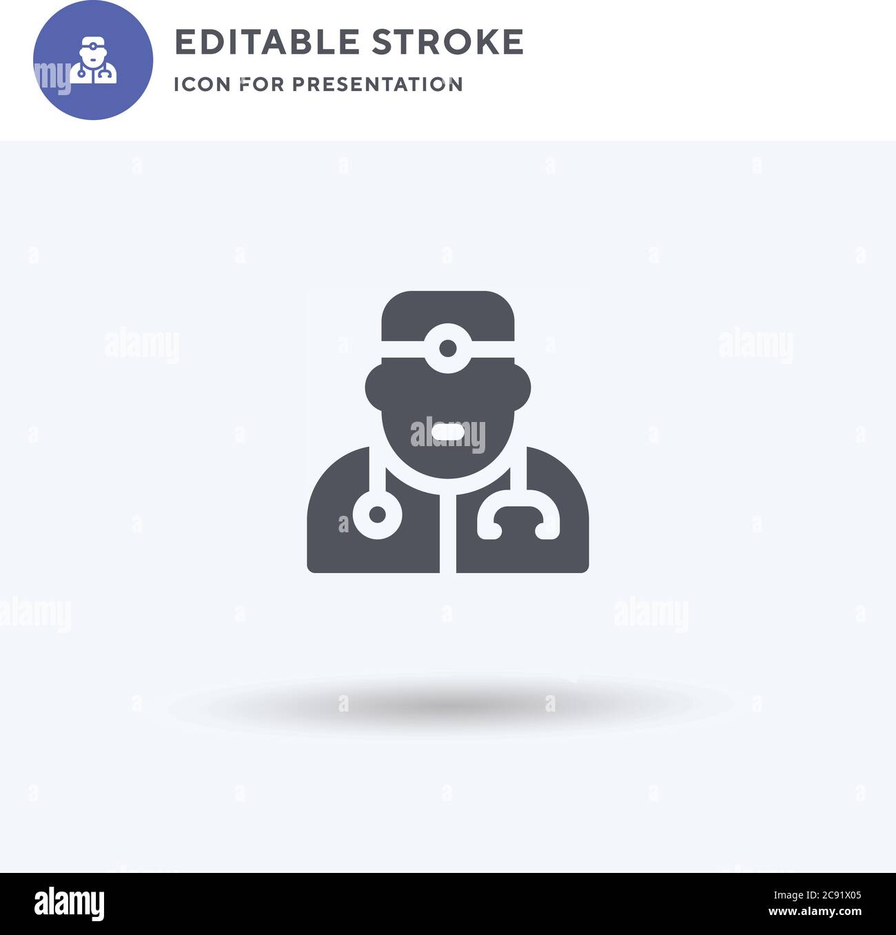 Doctor icon vector, filled flat sign, solid pictogram isolated on white ...