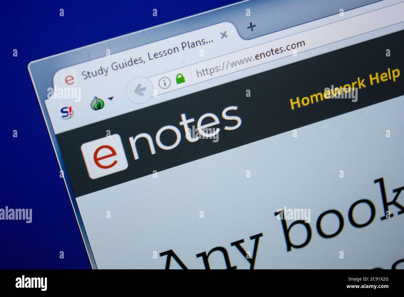 Ryazan, Russia - June 26, 2018: Homepage of eNotes website on the ...