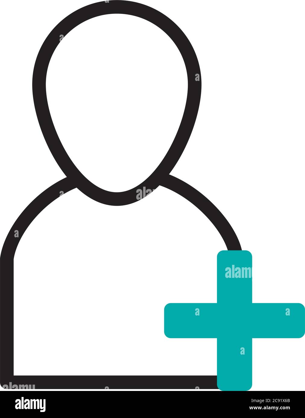 friends request symbol, avatar with cross symbol icon over white ...