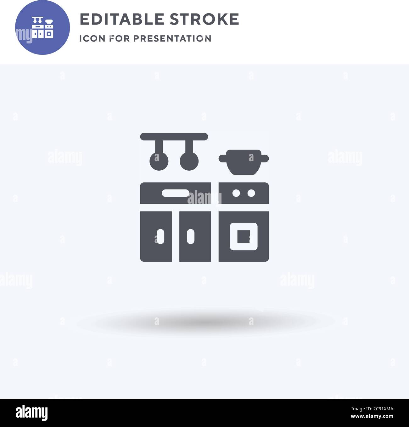 Kitchen icon vector, filled flat sign, solid pictogram isolated on ...