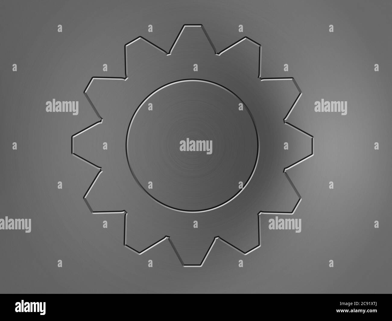 Engraved gear shape on hi-res stock photography and images - Alamy