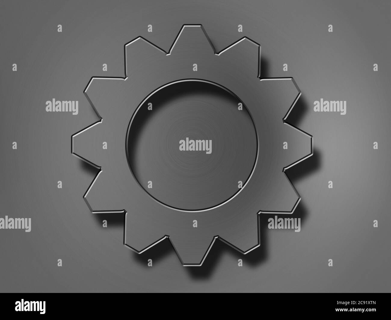 Engraved gear shape on hi-res stock photography and images - Alamy