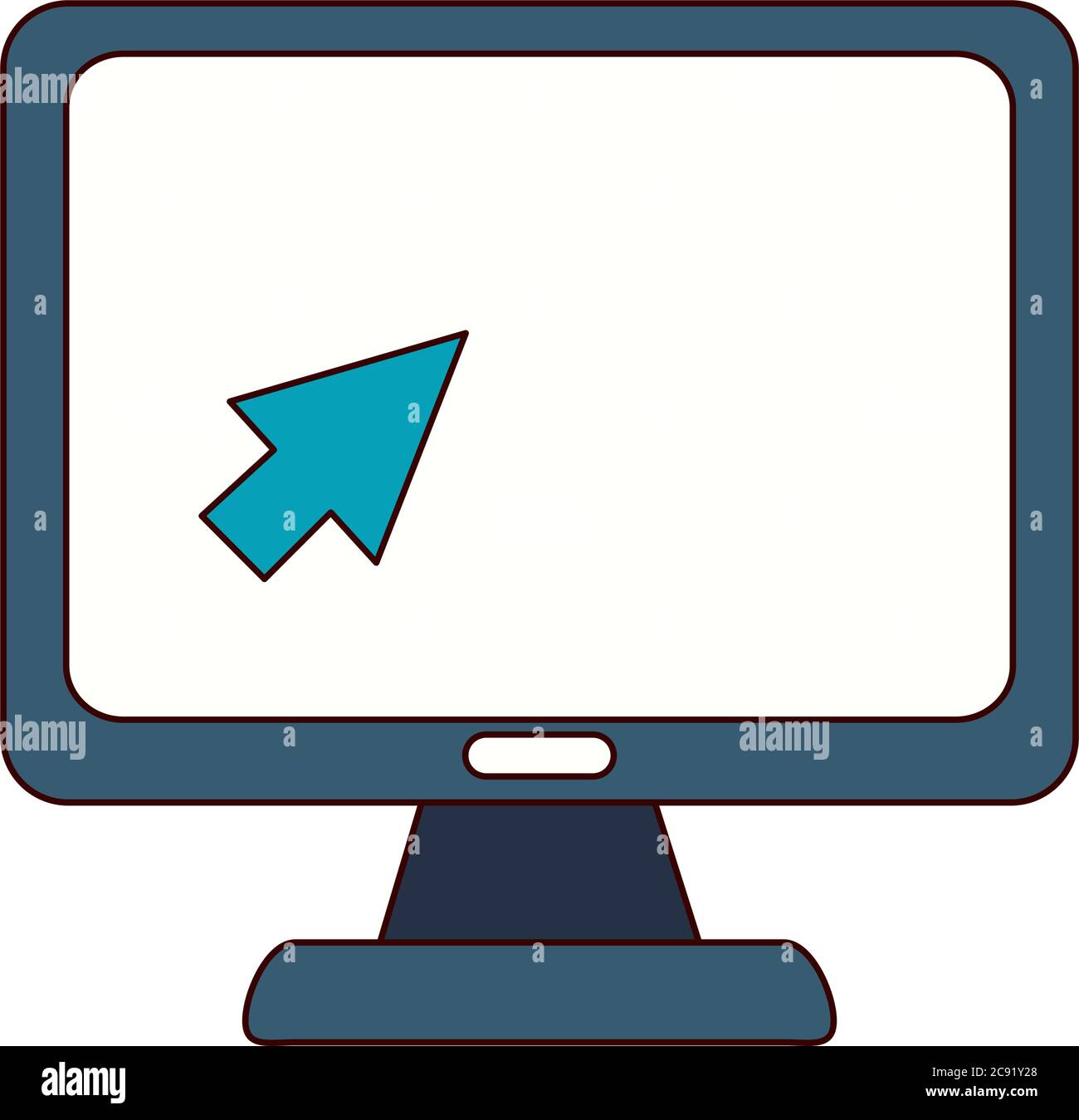 school education online learning computer line and fill style icon ...