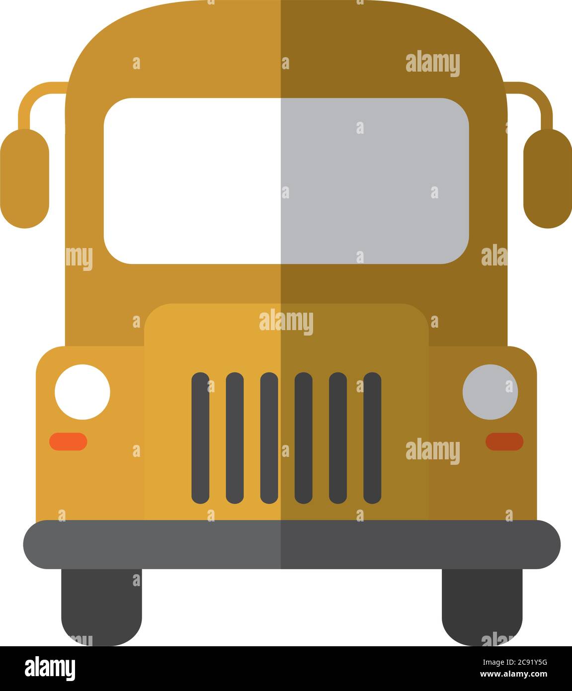 trasnport bus front view flat icon with shadow vector illustration ...