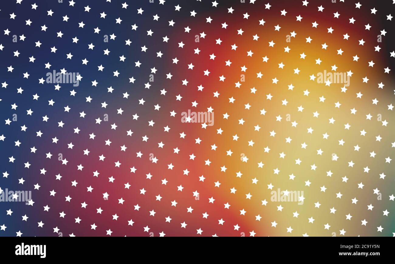 Colorful background with rows of small white stars for wallpapers Stock ...