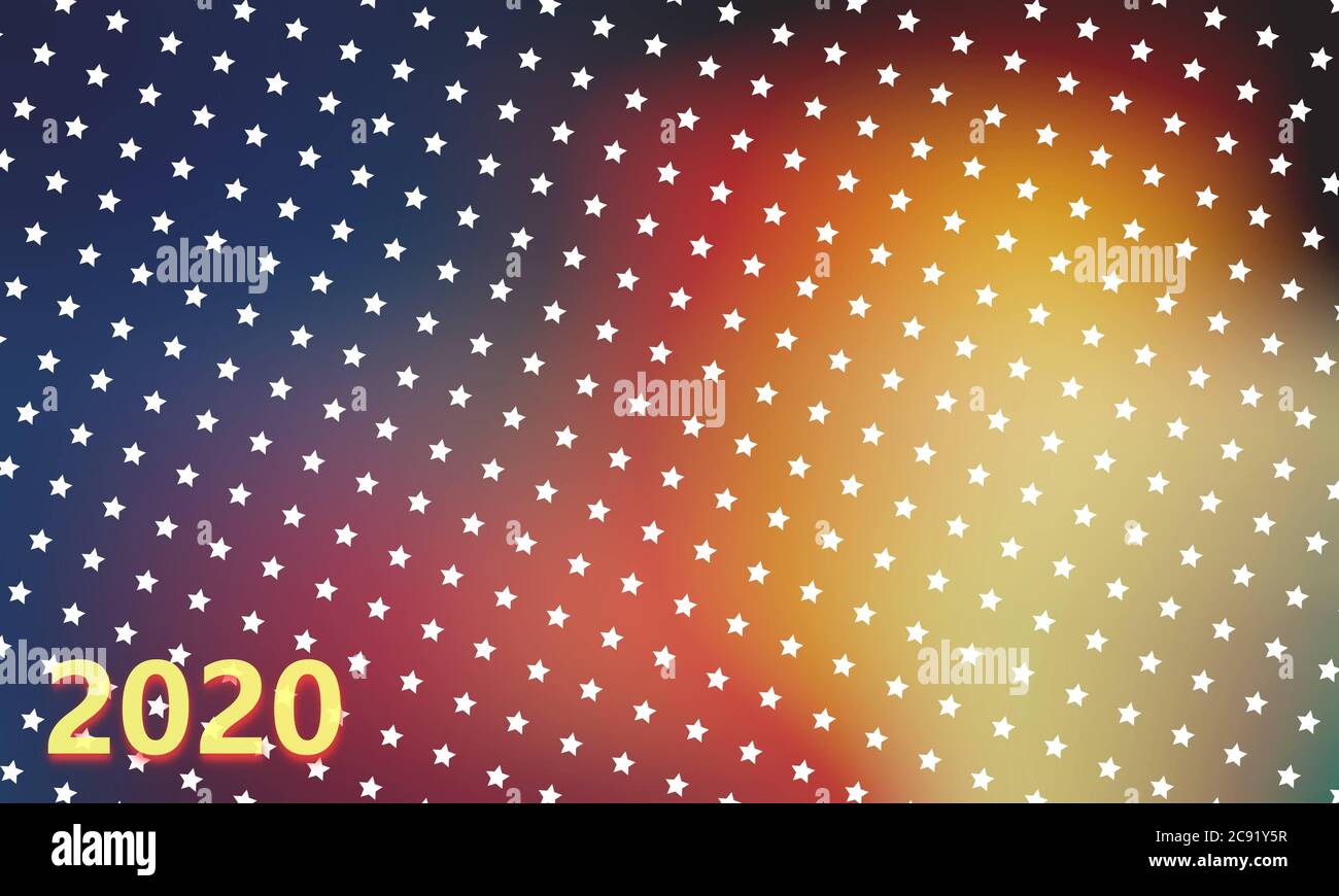 Bright colorful background with rows of small white stars and yellow ...