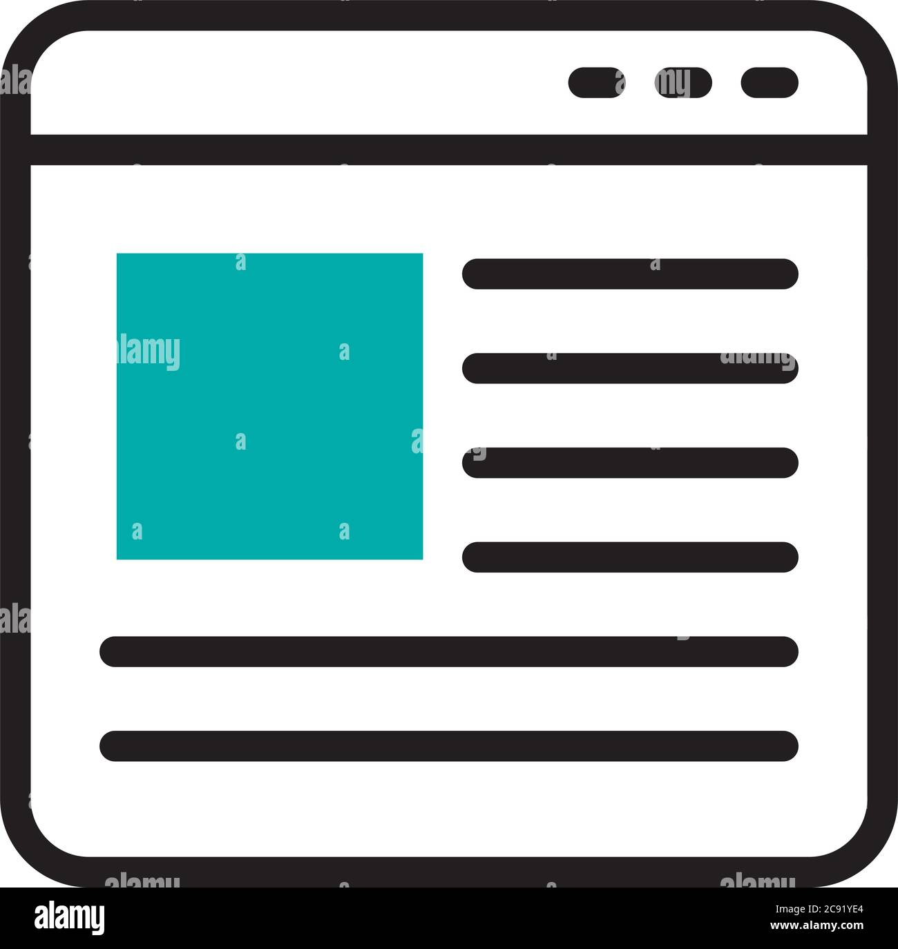 web page icon over white background, half line half color style, vector ...