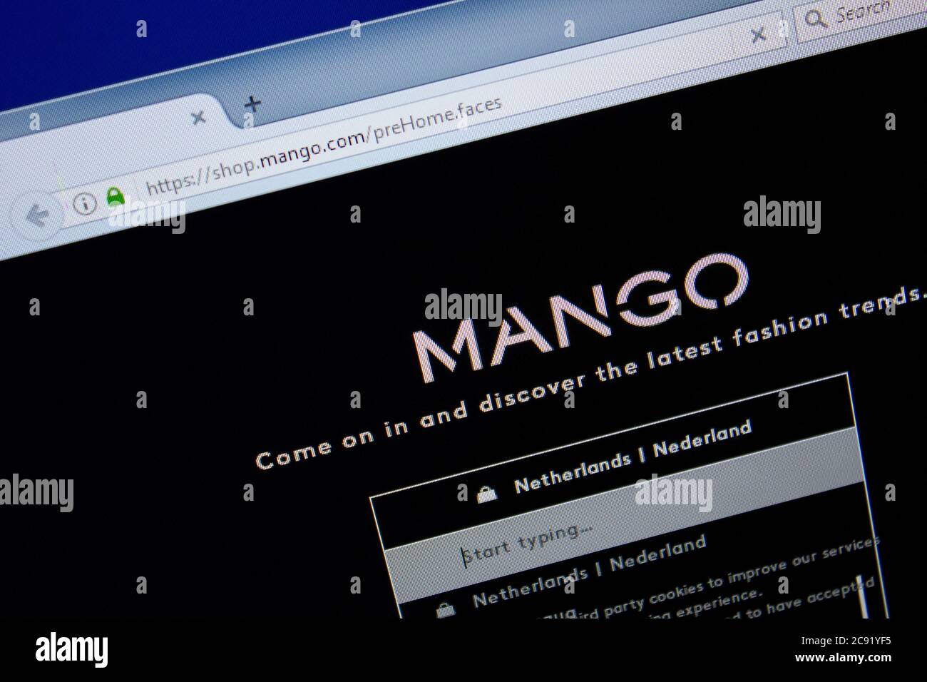 Ryazan, Russia - June 26, 2018: Homepage of Mango website on the ...