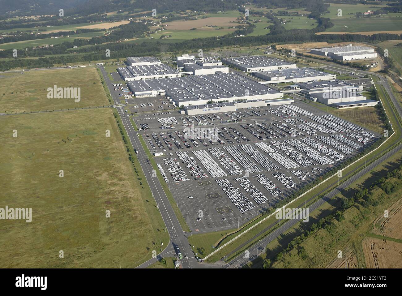 Aerial view of the Hyundai Motor Manufacturing Czech plant, on July 27 ...