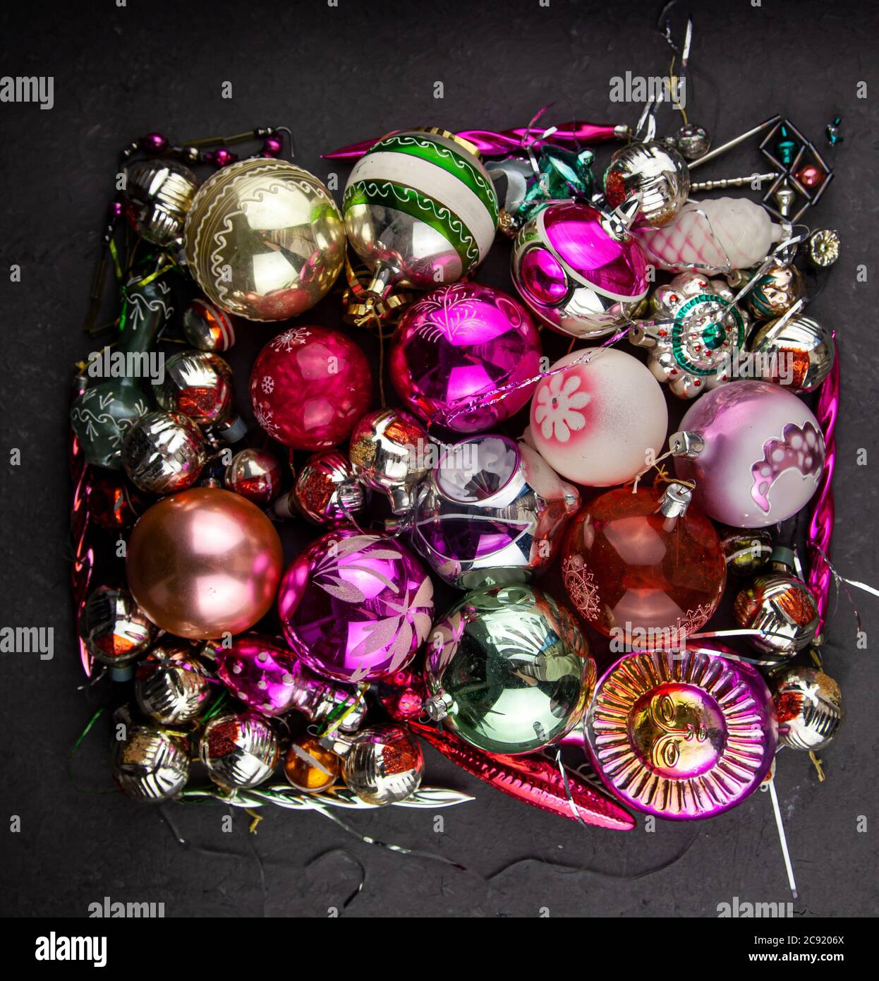 Christmas balls for a christmas background. Old retro ball for ...