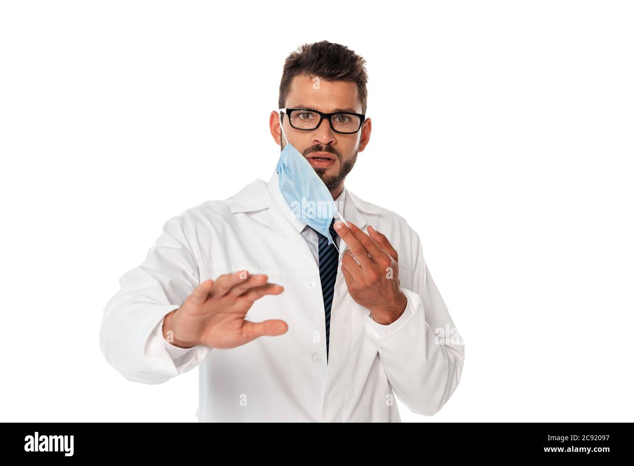 Young scared doctor uniform hi-res stock photography and images - Alamy