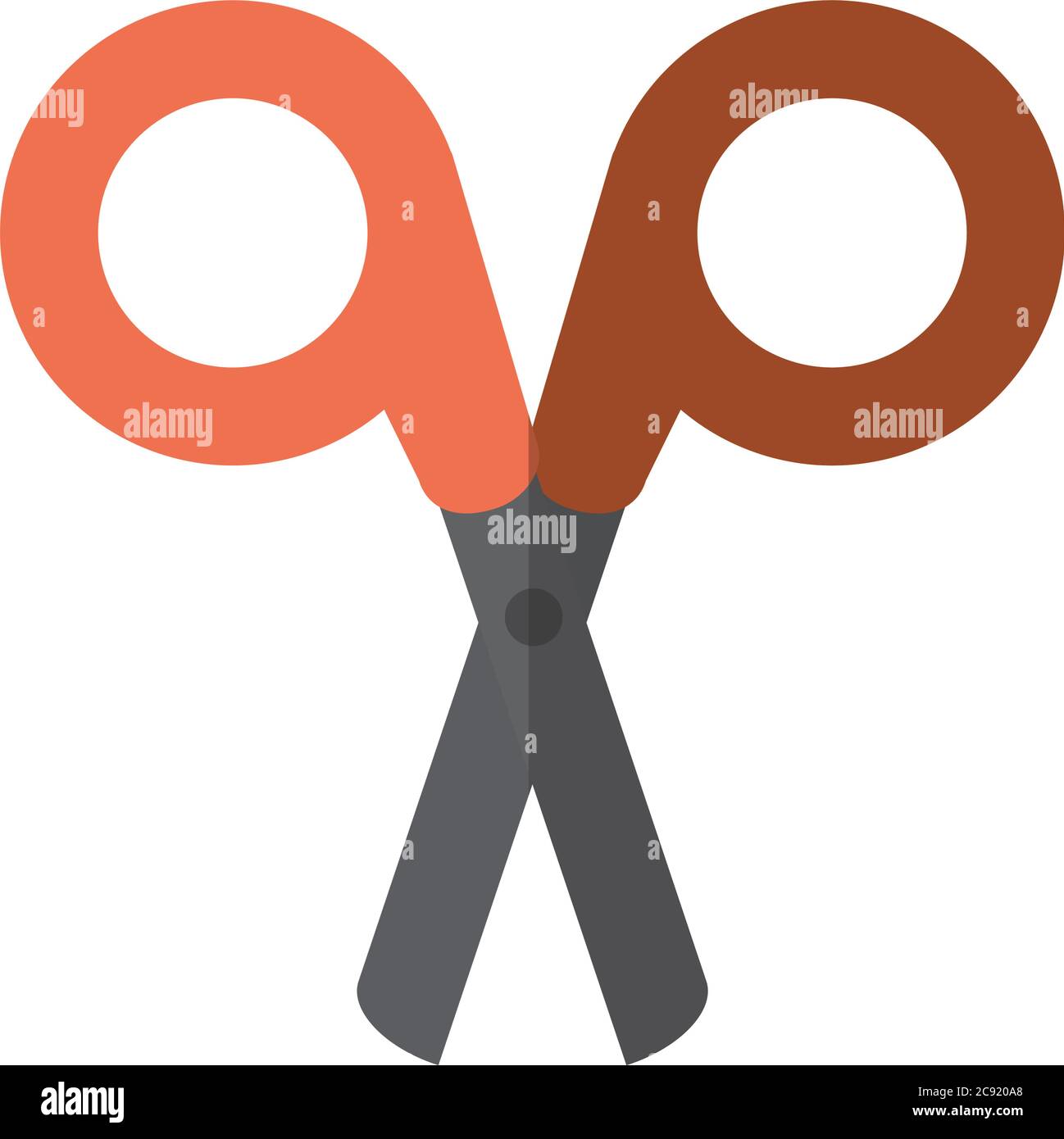 school education scissors stationery flat icon with shadow vector ...