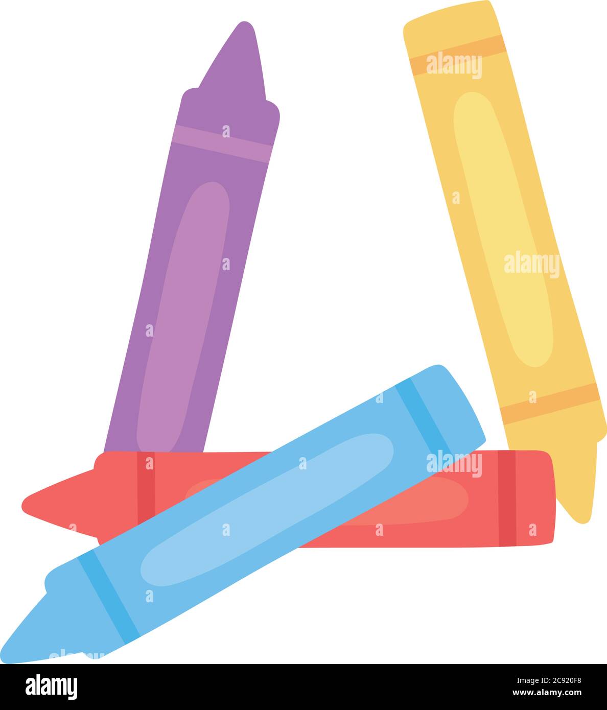 school education color crayons isolated icon design white background ...