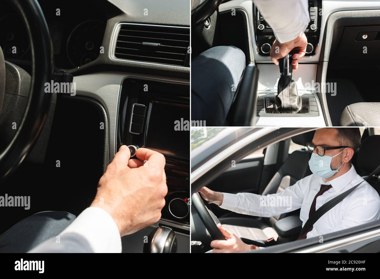 Car driving collage hi-res stock photography and images - Alamy