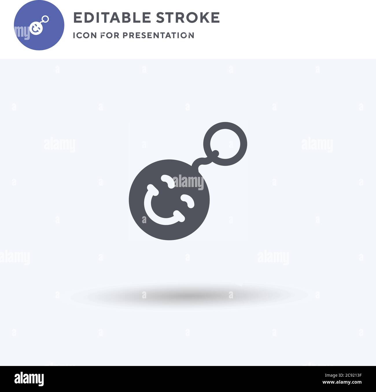 Key Chain icon vector, filled flat sign, solid pictogram isolated on ...