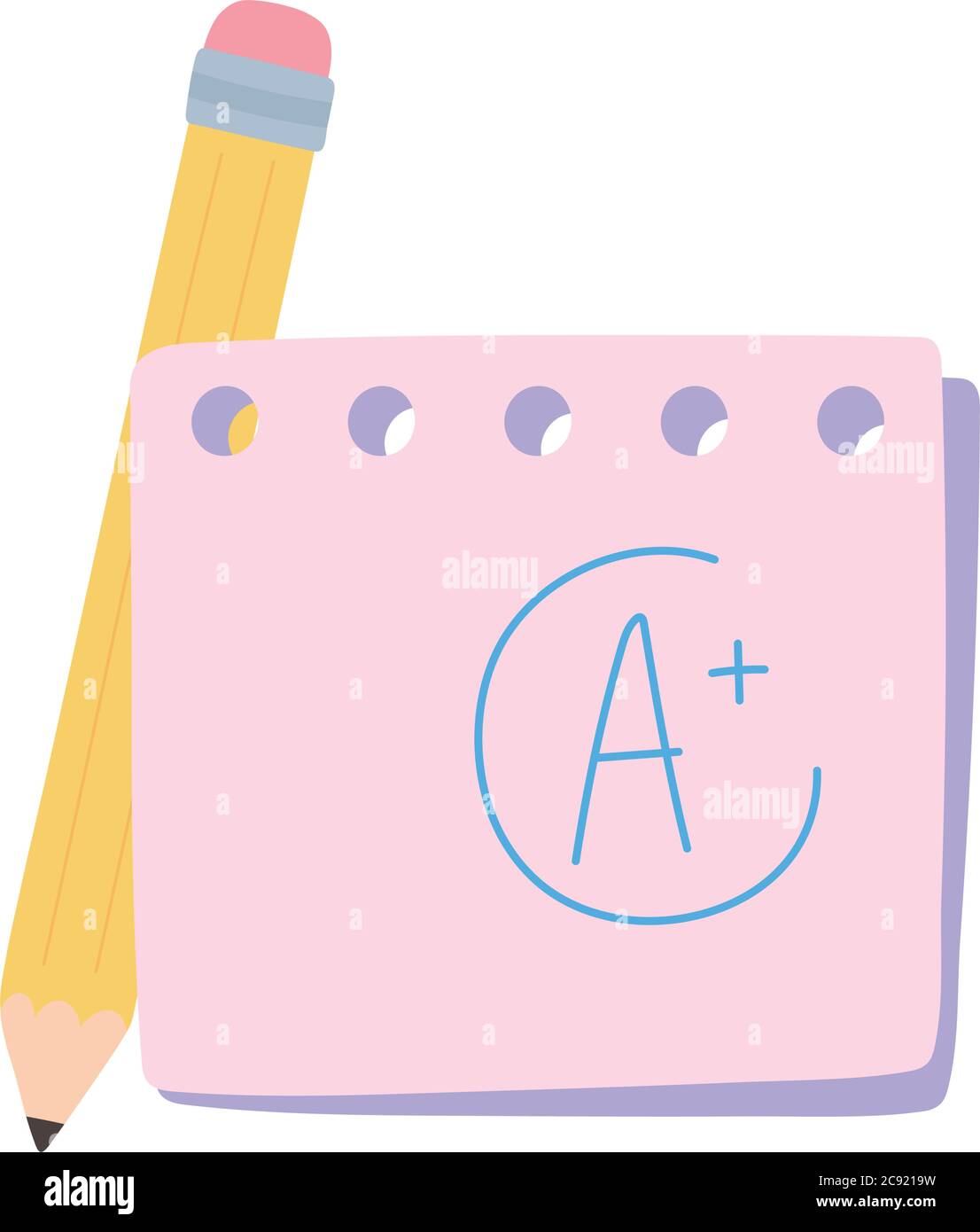 school education paper and pencil isolated icon design white background ...