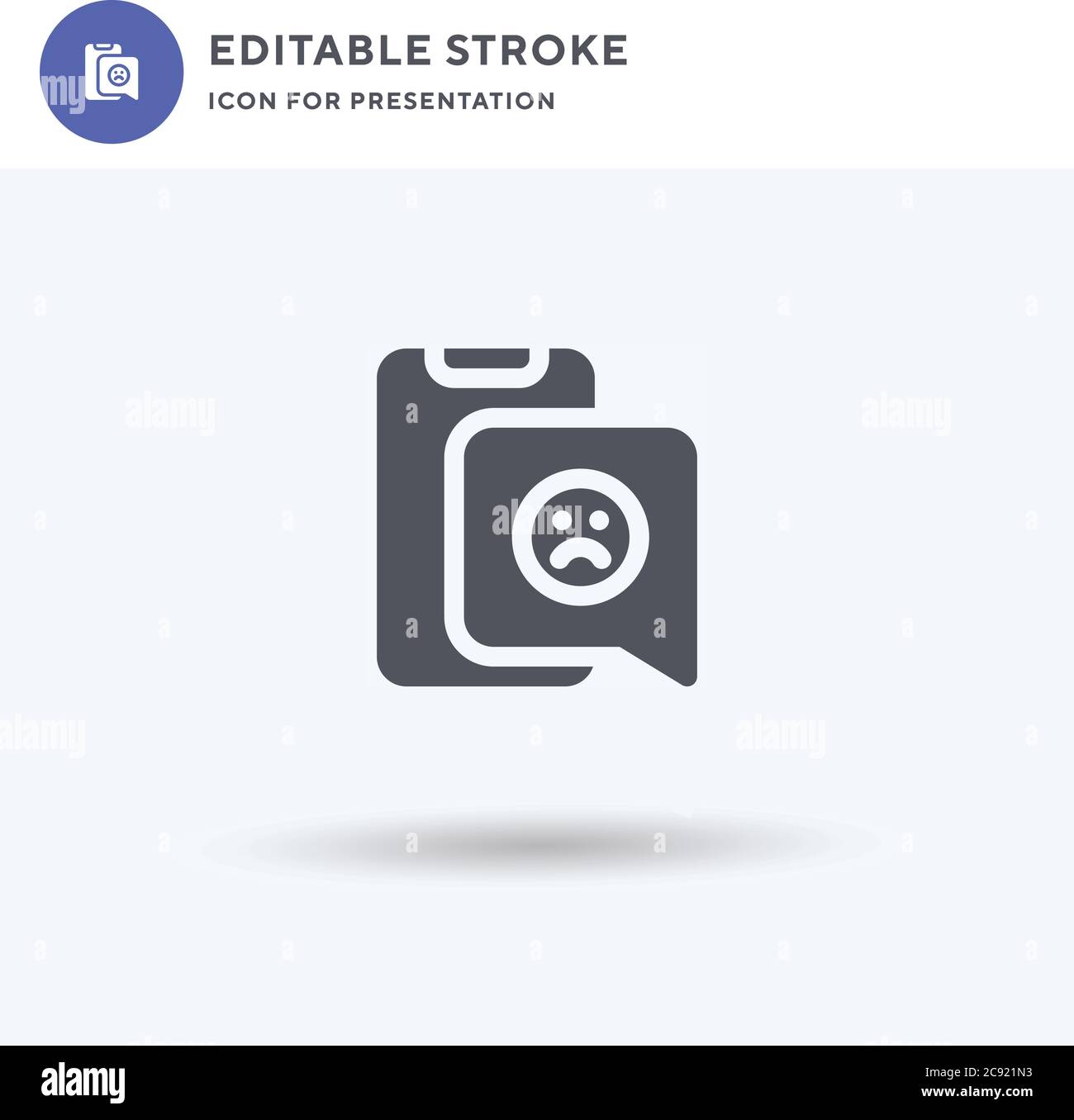 Sad Face icon vector, filled flat sign, solid pictogram isolated on ...