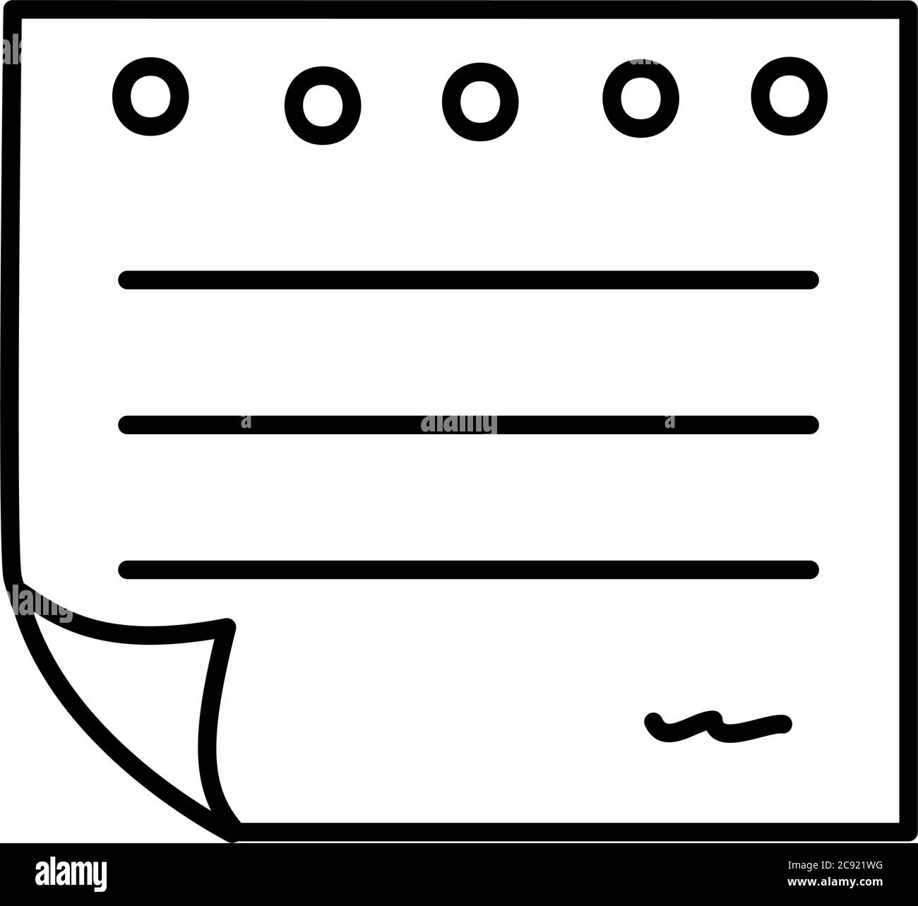 Paper note line style icon design, Document data archive and information theme Vector ...