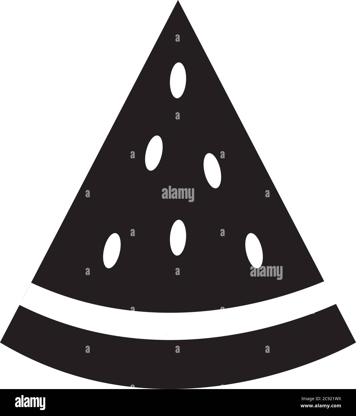 watermelon fruit icon over white background, silhouette style, vector ...