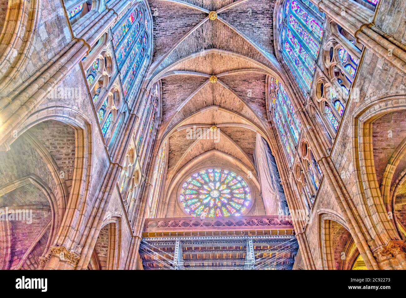 Leon Cathedral interior, Spain Stock Photo - Alamy