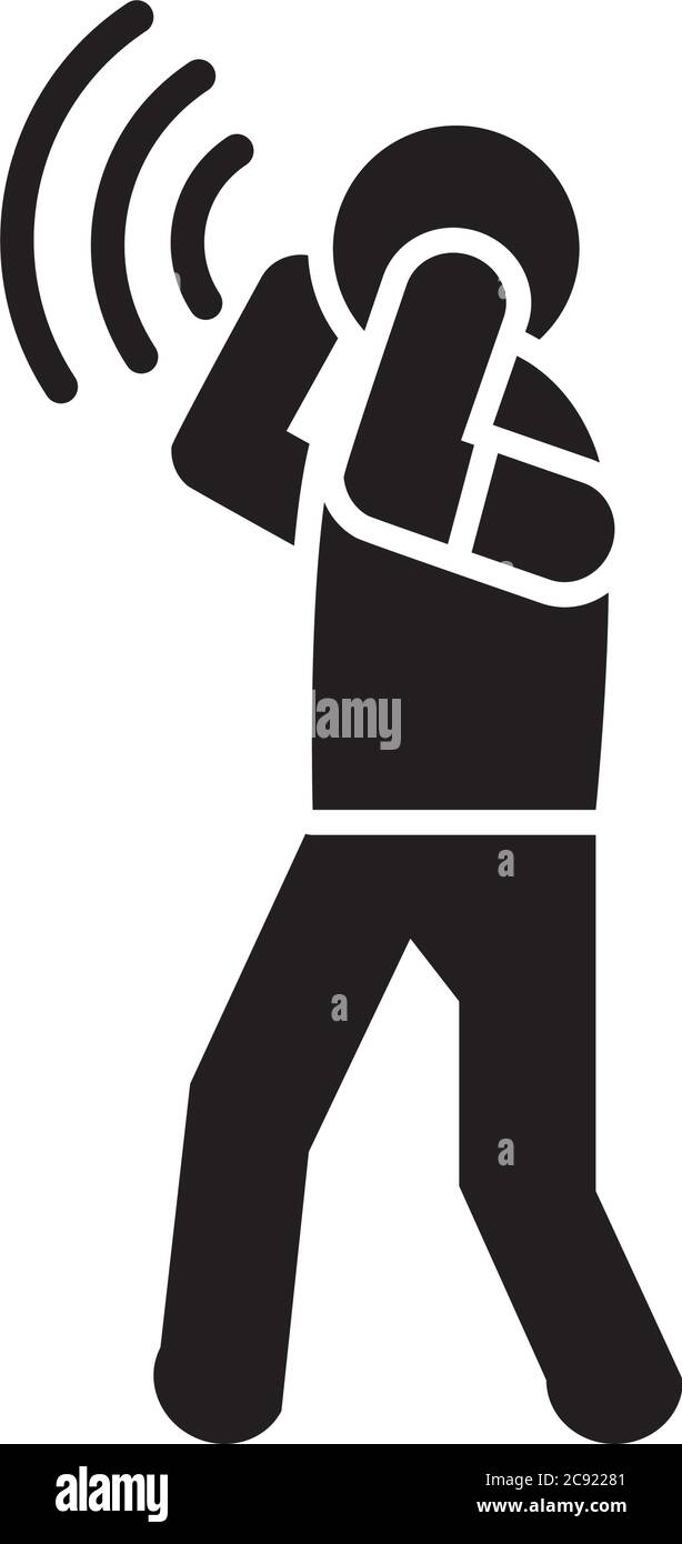man avatar screaming silhouette style icon design, Manifestation ...