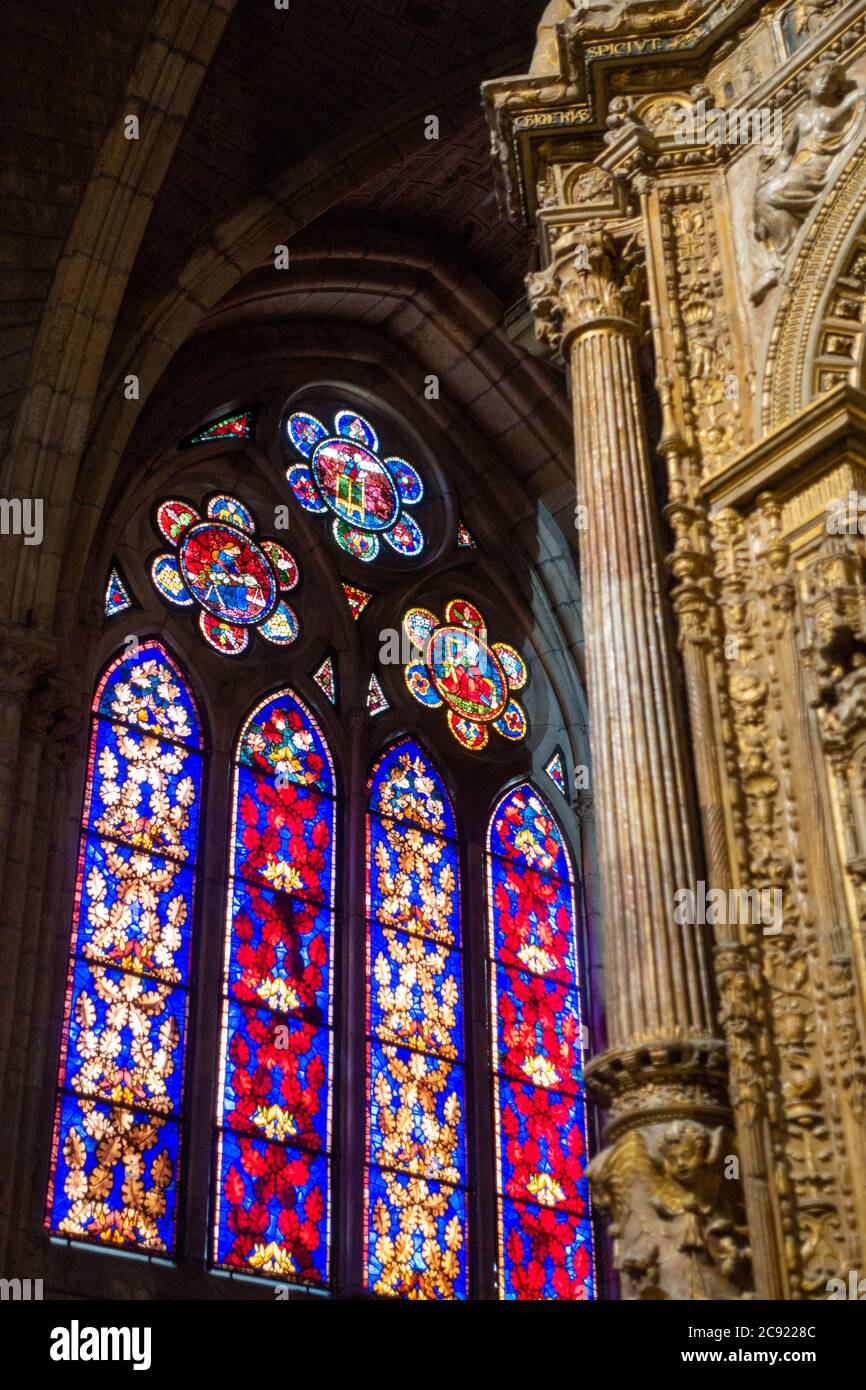Leon Cathedral interior, Spain Stock Photo - Alamy