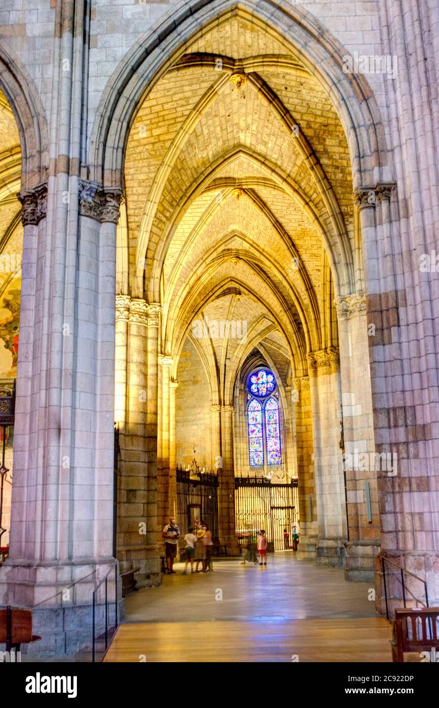 Leon Cathedral interior, Spain Stock Photo - Alamy