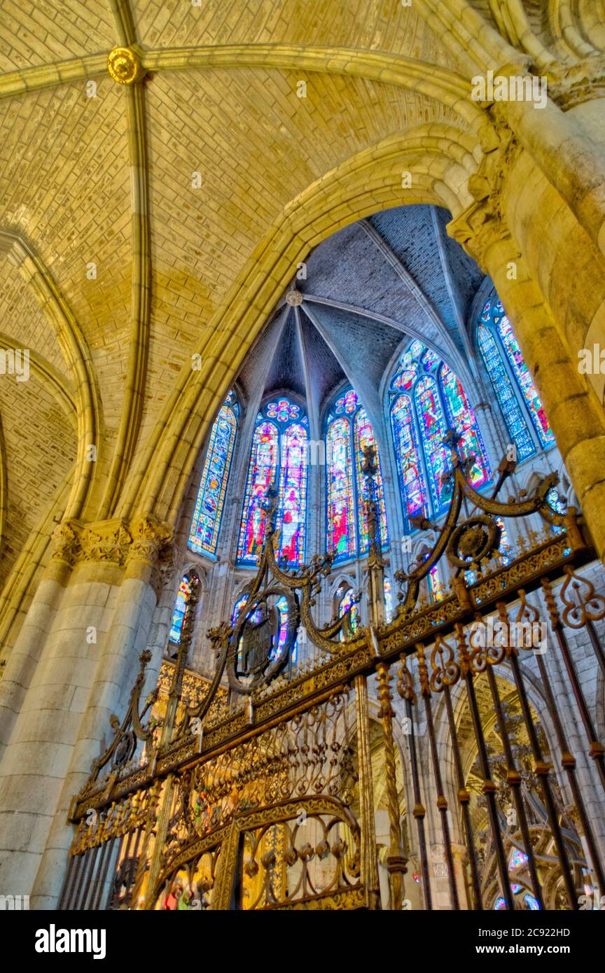 Leon Cathedral interior, Spain Stock Photo - Alamy