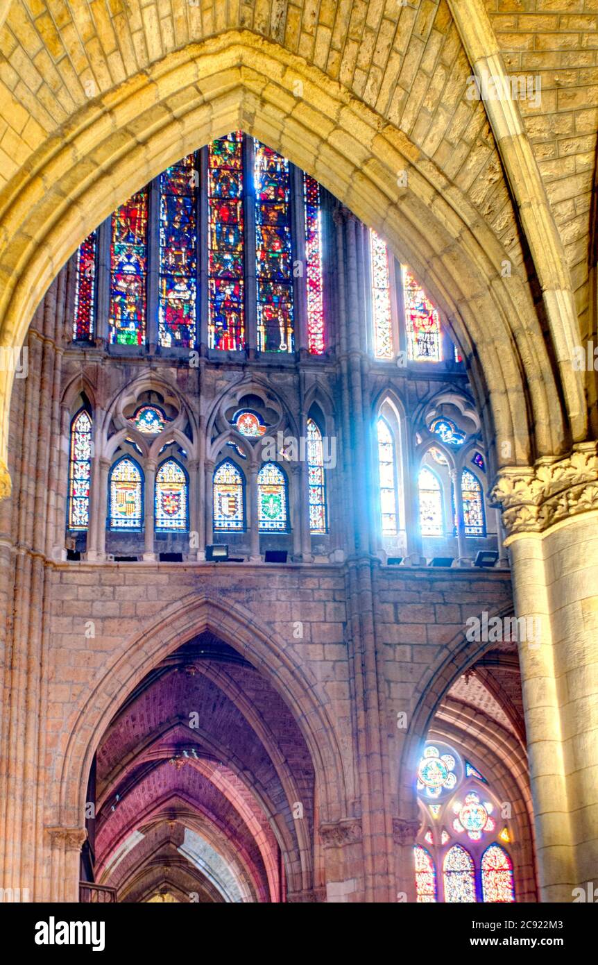 Leon Cathedral interior, Spain Stock Photo - Alamy