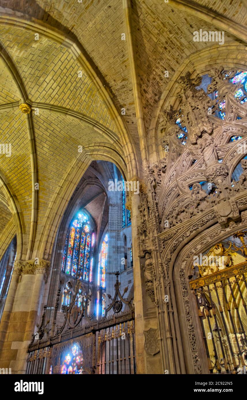 Leon Cathedral interior, Spain Stock Photo - Alamy