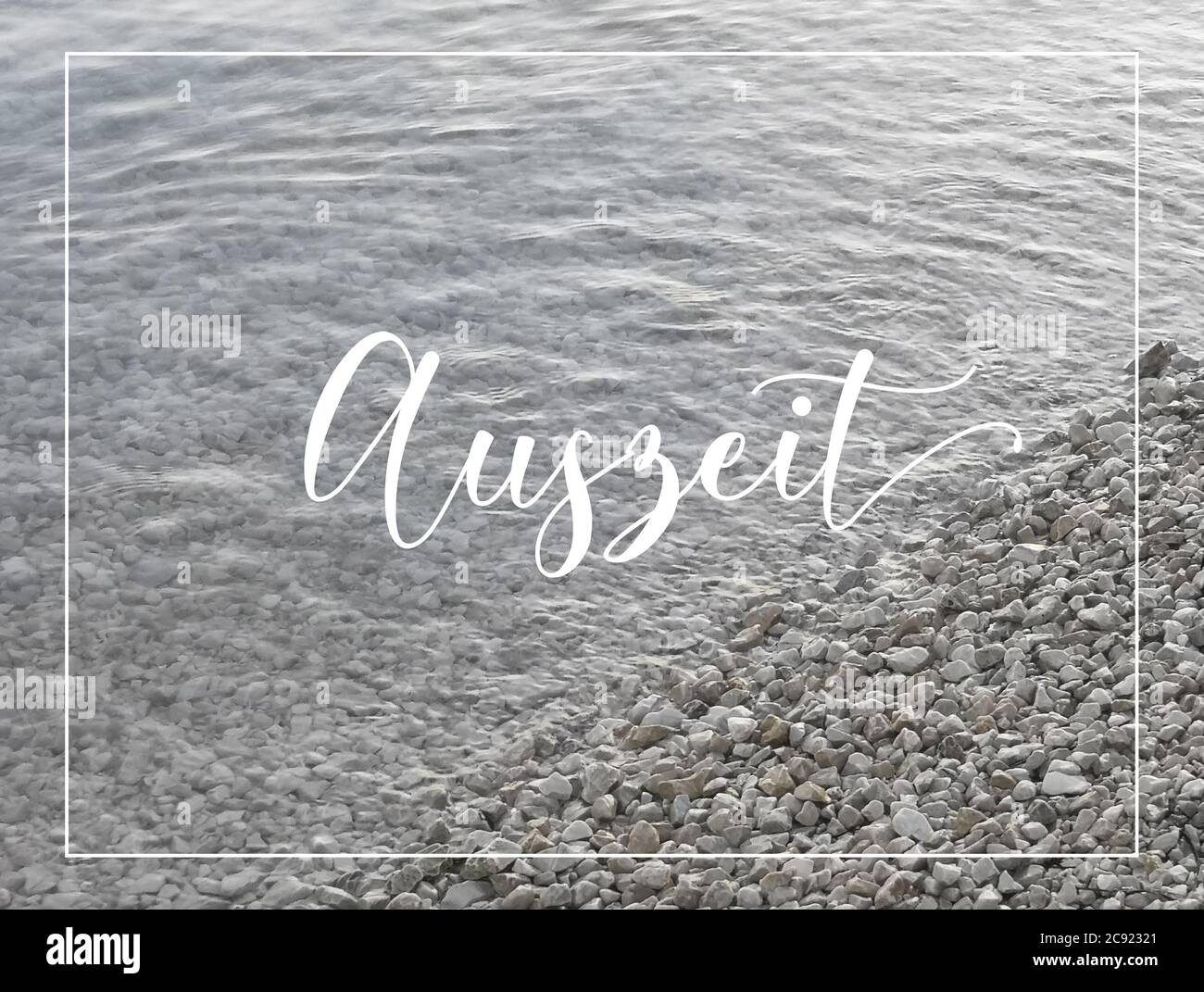 Pebble stones by the sea, diagonal water edge. Tranquil natural ...