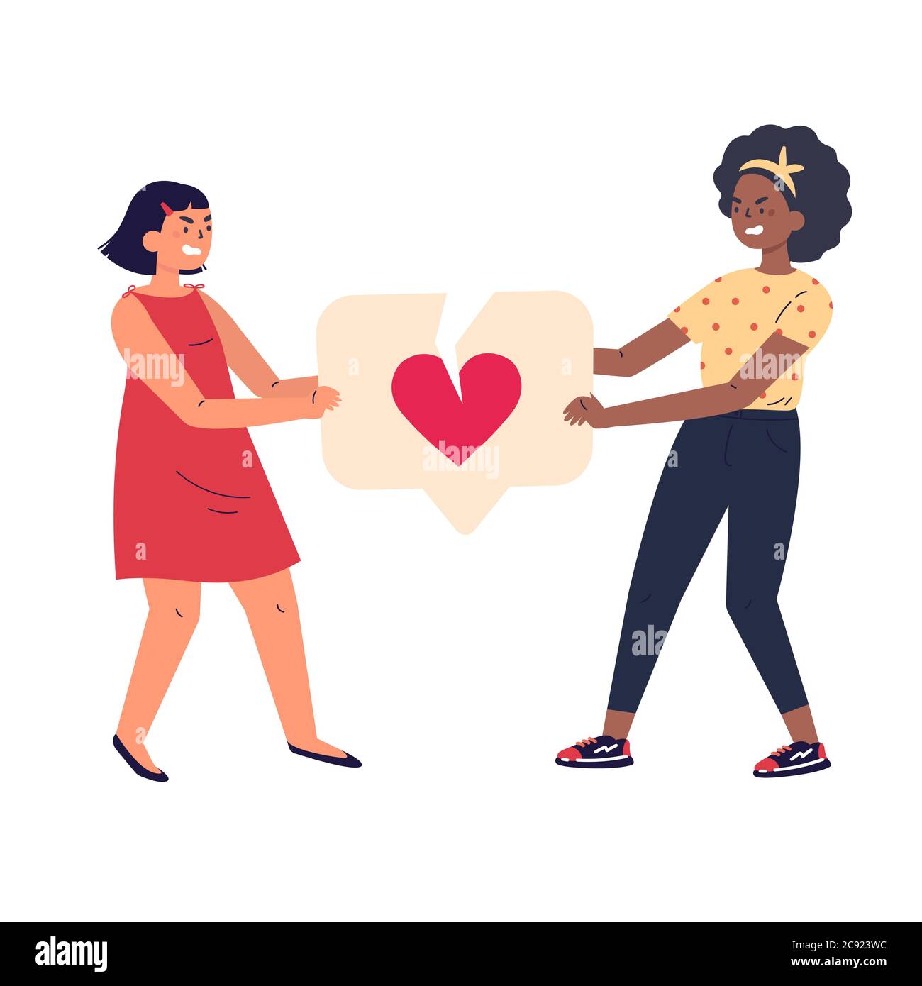 Girls tear up the notification like icon Stock Vector Image & Art - Alamy