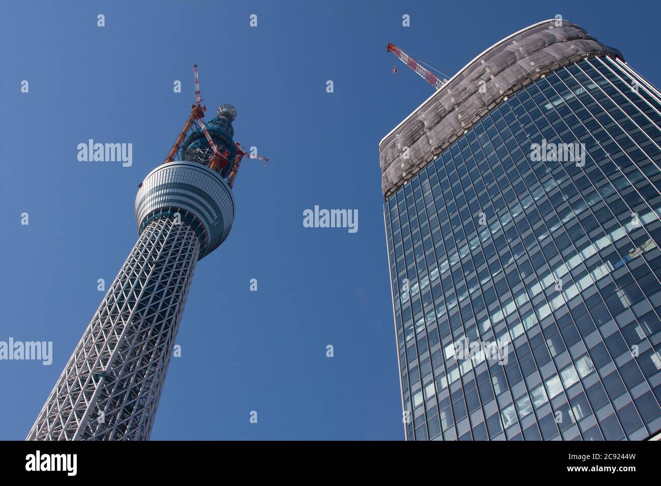View of the Tokyo SkyTree under construction in Japan.Tokyo Sky Tree ...