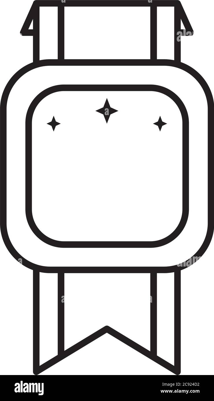square seal stamp icon over white background, line style, vector ...