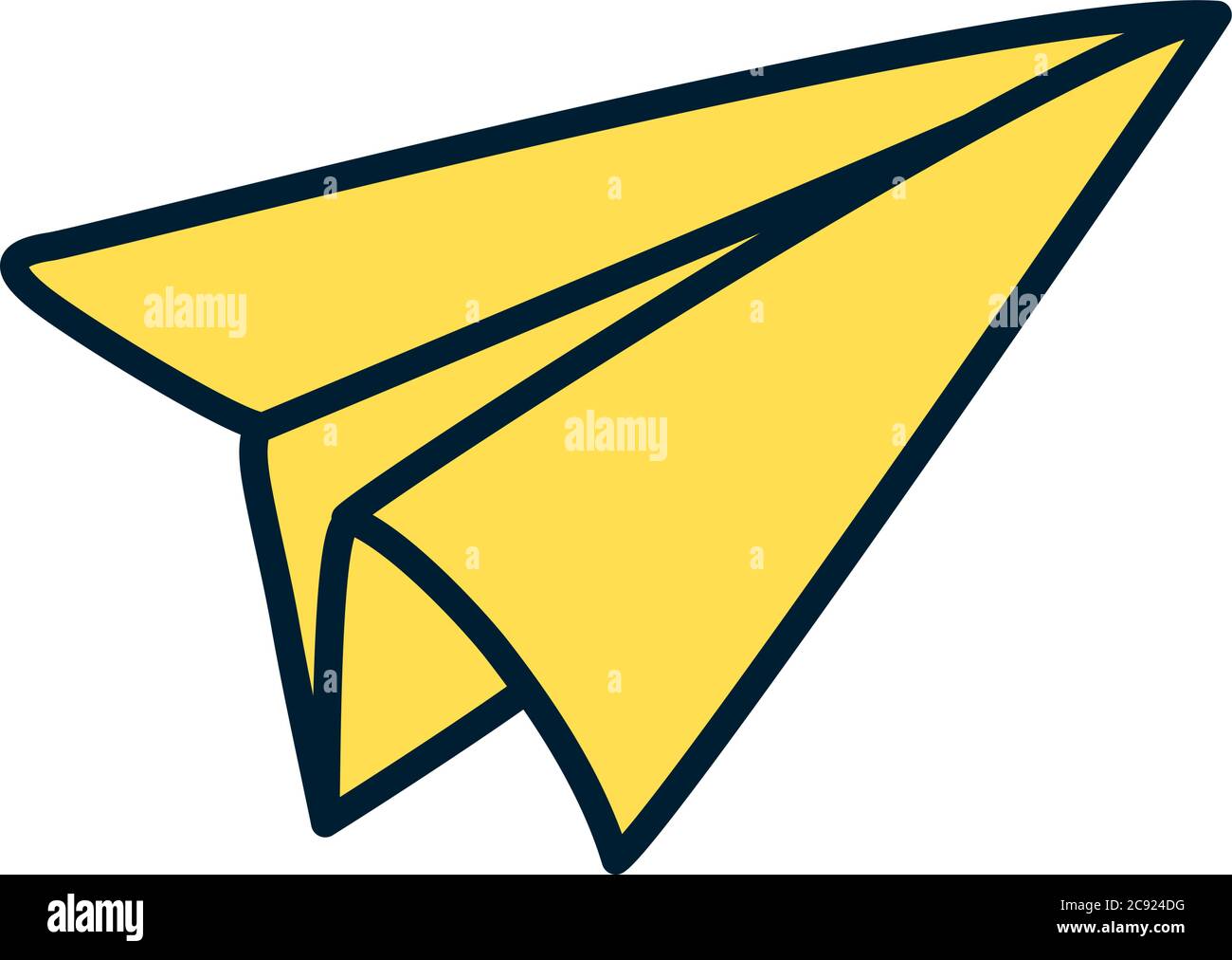 paper plane icon over white background, fill and line style, vector ...