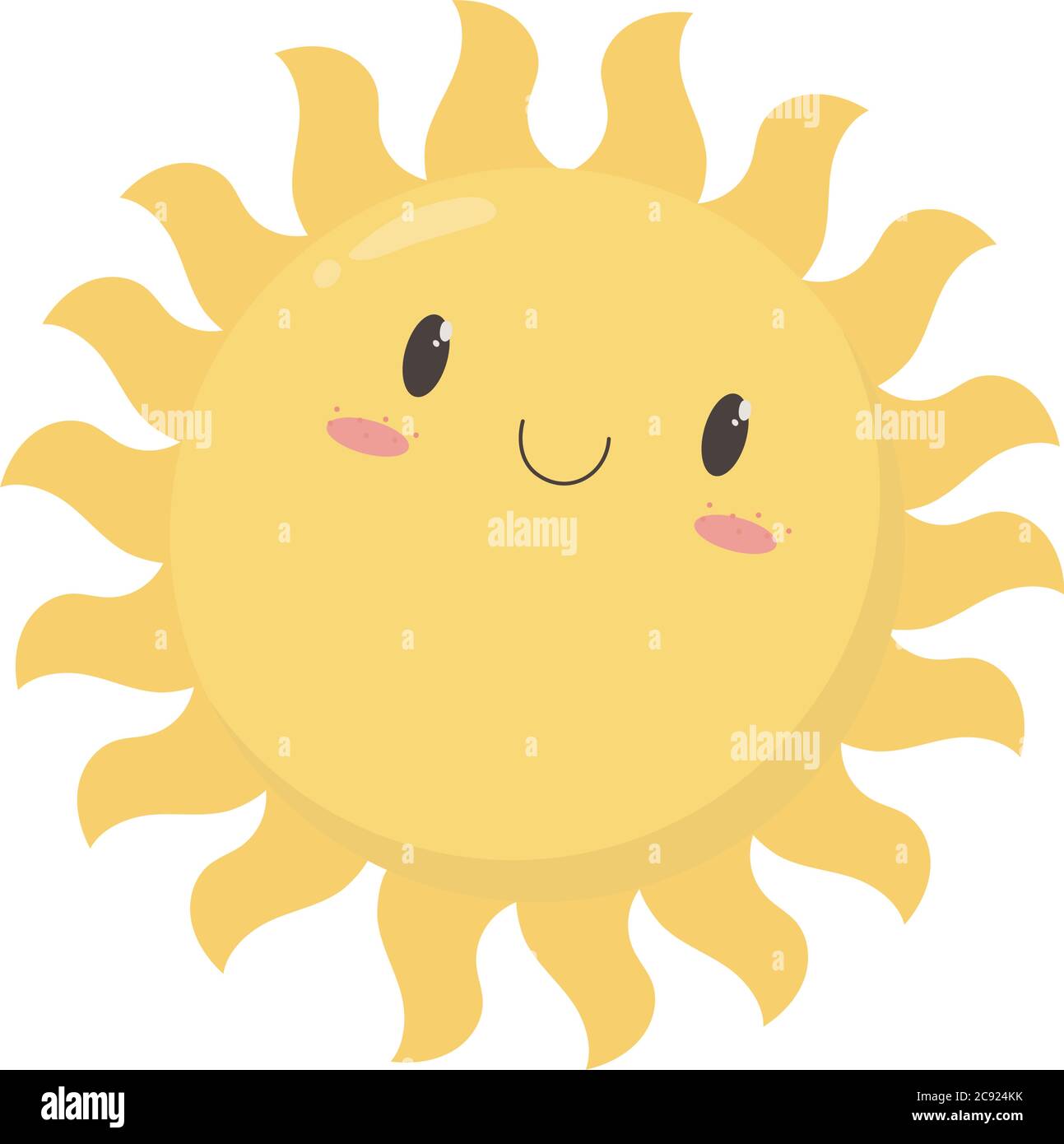 sun cartoon summer hot climate isolated icon design white background ...